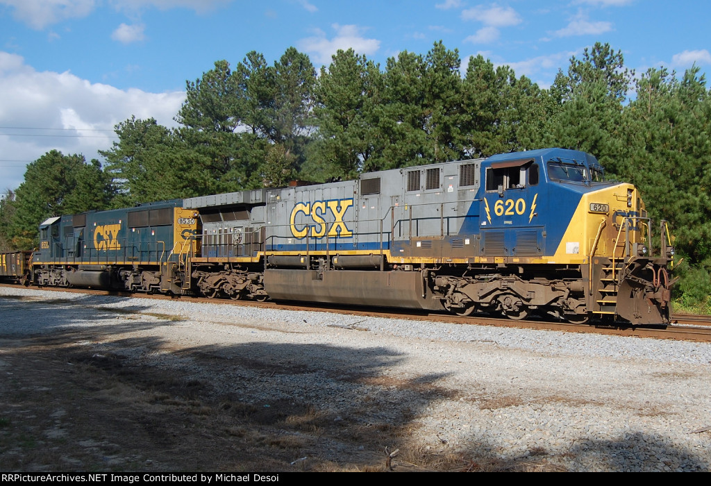 CSX AC-6000CW #620 leads a southbound at Collier Yard